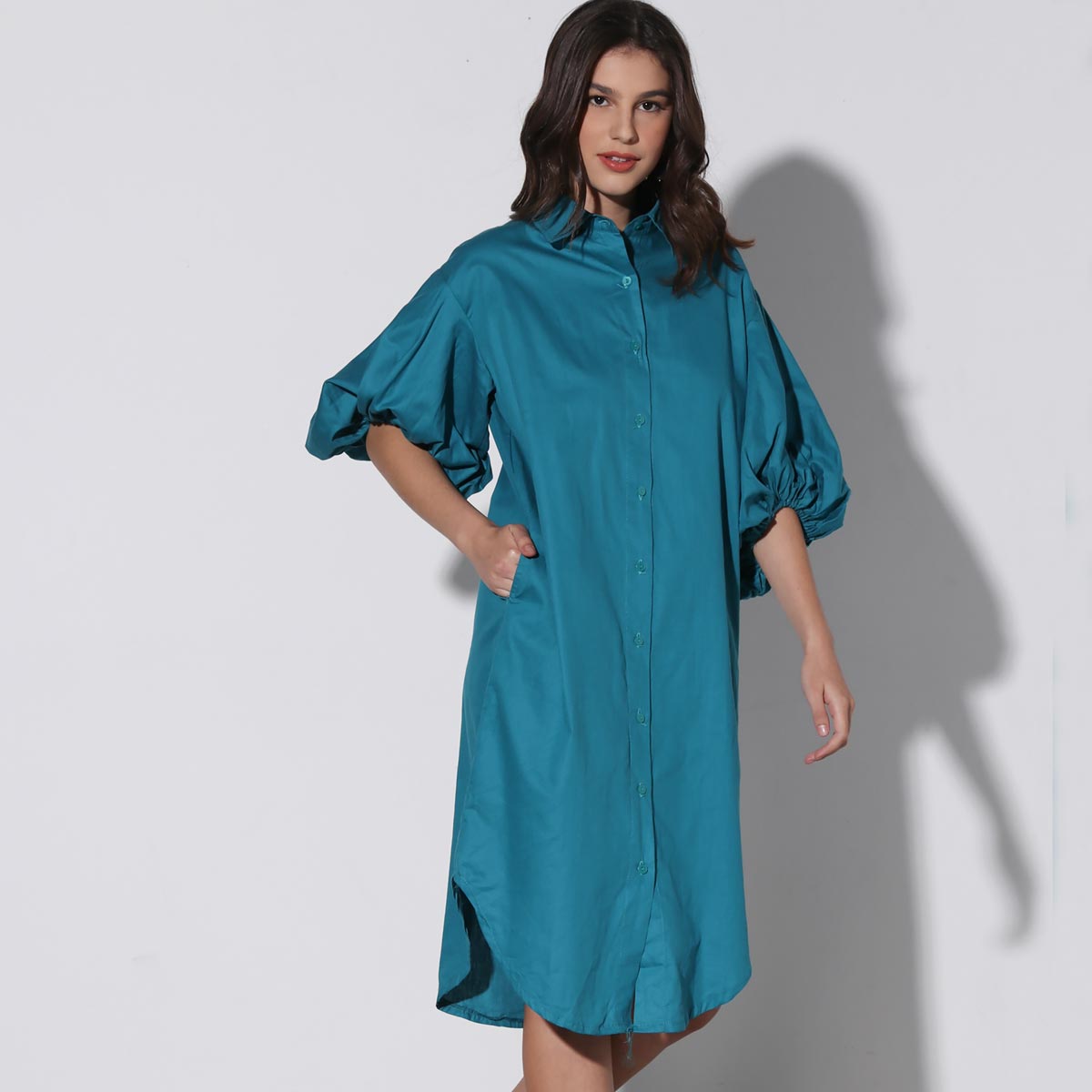Promo 9 to 12 Fiona Puff Sleeve Midi Dress Wanita RD101 Diskon 50% di ...