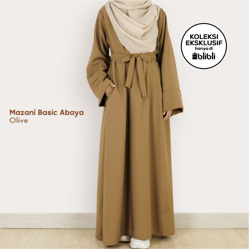 Jual Mininos Mazani Series Basic Abaya - Olive ( Gamis ) Di Seller ...