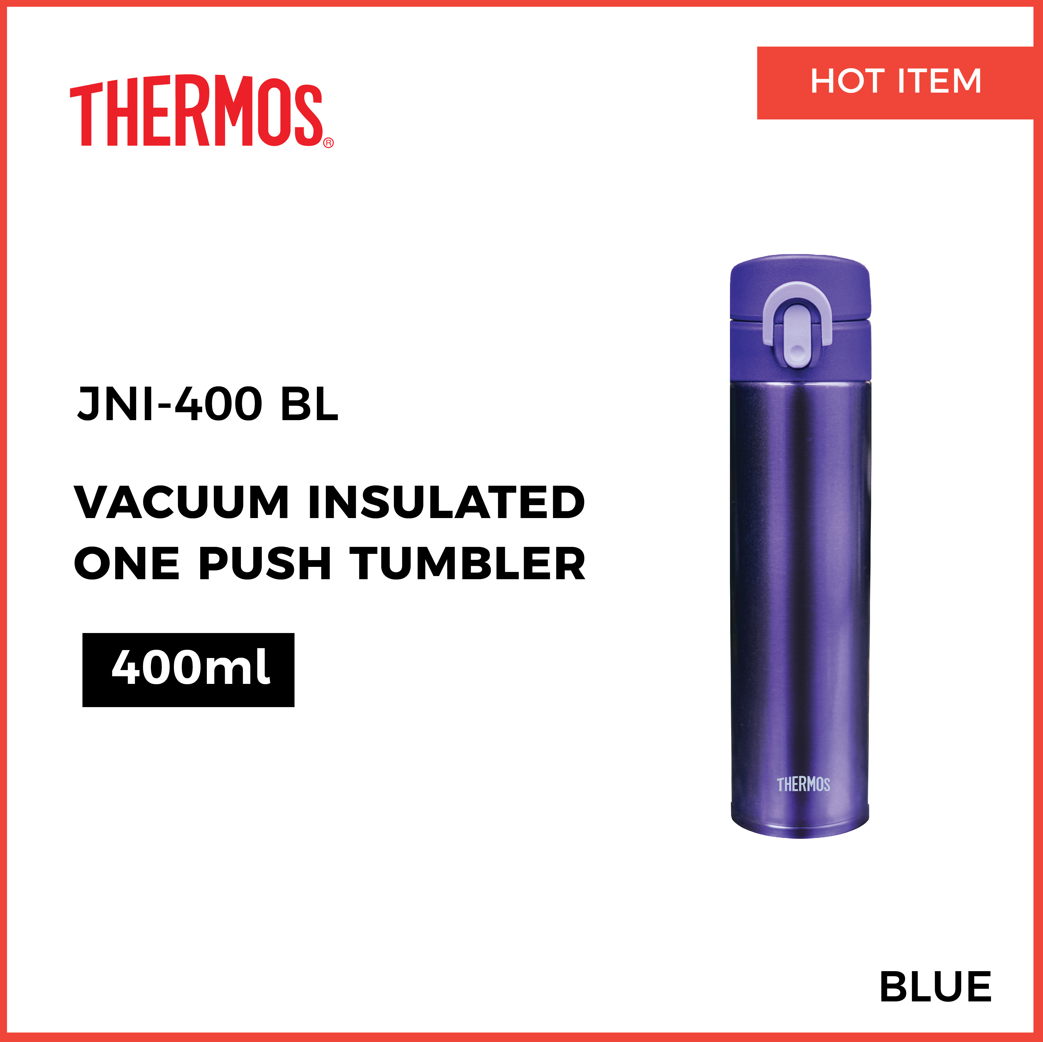 Jual Thermos Vacuum Insulated One Push Tumbler 400ml - (JNI-400 BL) di Seller Thermos Official ...