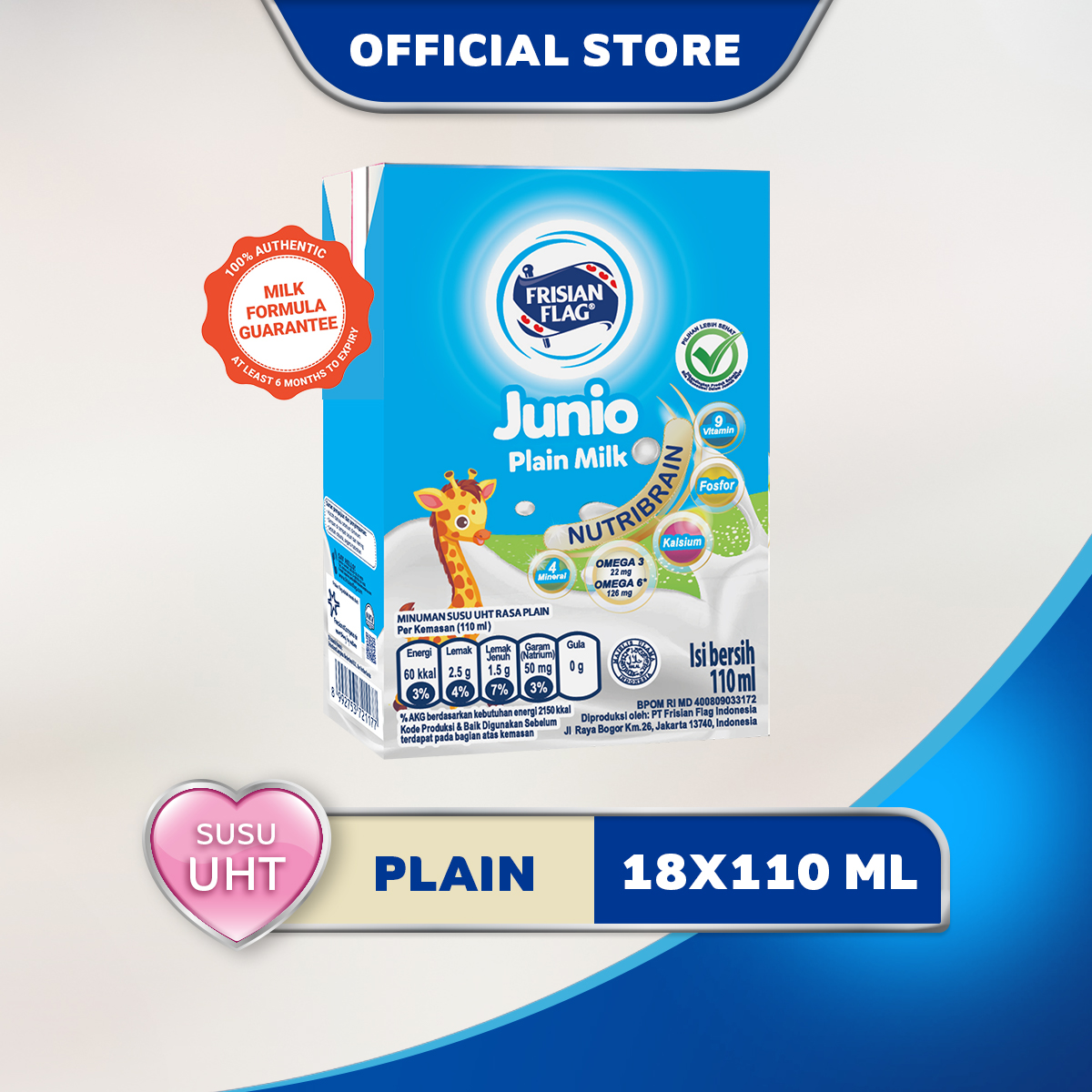 Promo Frisian Flag Junio Plain Susu UHT [110 mL/18 Pcs] Diskon 14% di ...