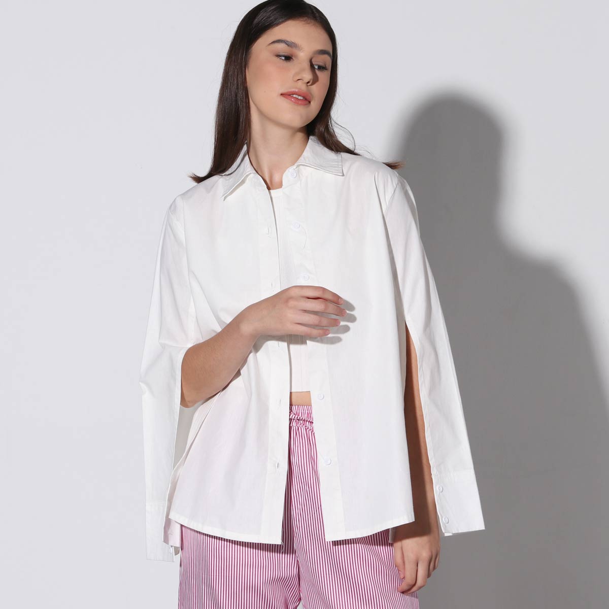 Promo 9 to 12 Signature Cape Sleeved Shirt Kemeja Wanita - Off-White ...