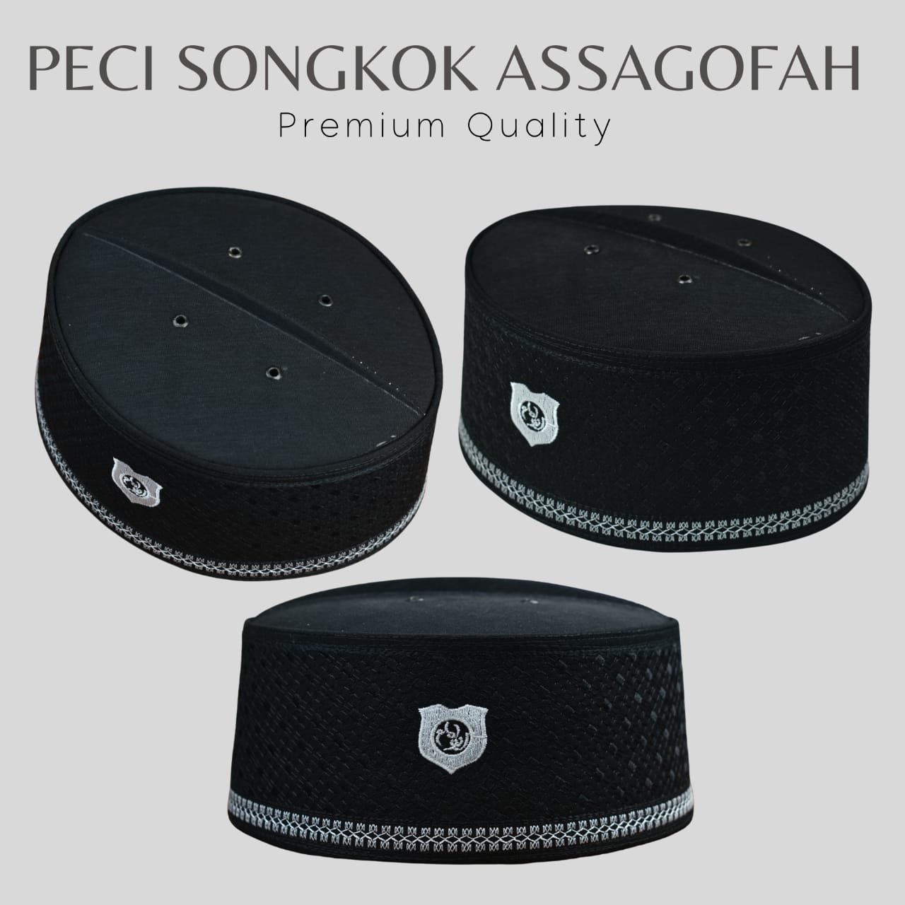 Jual songkok dewasa atau remaja type ashagofah warna hitam list putih ...