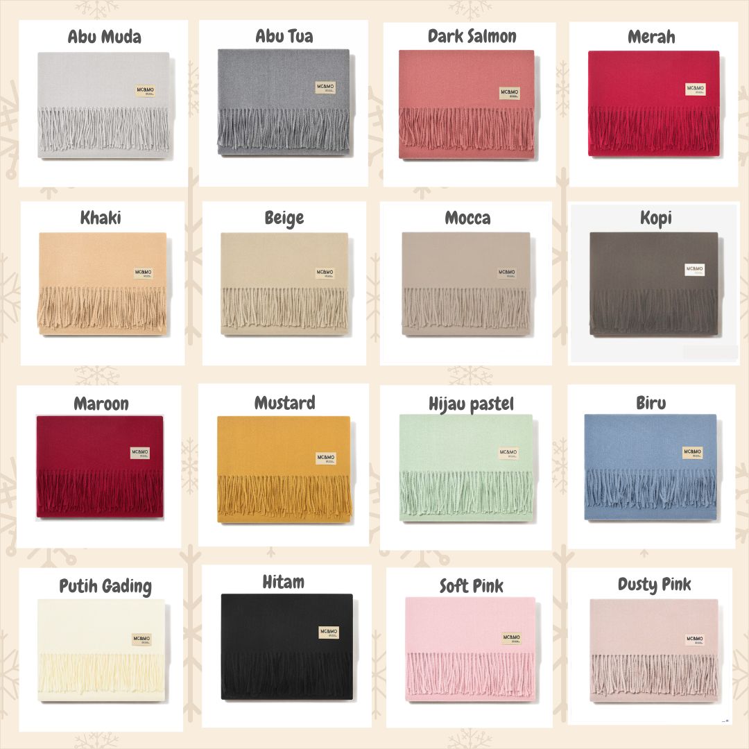 Promo Scarf Tebal Padat Musim Dingin Korea Lebar Coklat Muda Soft Brown ...