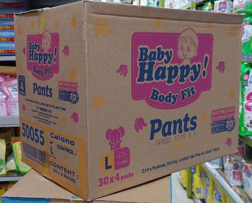 Jual KARTONAN BABY HAPPY (1 KARTON ISI 4 BAG) - KARTONAN BABY HAPPY ...