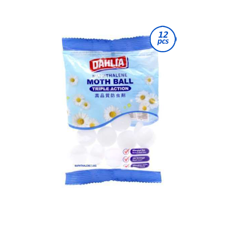 Promo Dahlia Napthalene Moth Ball Kamper [25 Gr] Isi 12 Pcs Diskon 21% ...