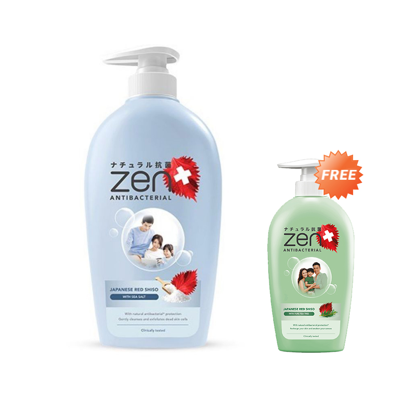 Jual ZEN Shiso & Sea Salt Body Cleanser [500 mL] Free Tea Tree Body ...