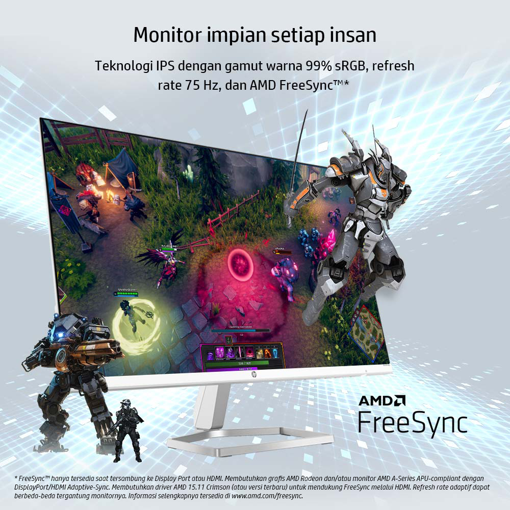 Jual Hp M24fwa Monitor 24-inch Fhd 1920x1080 75hz Ips (hdmi & Vga Port ...