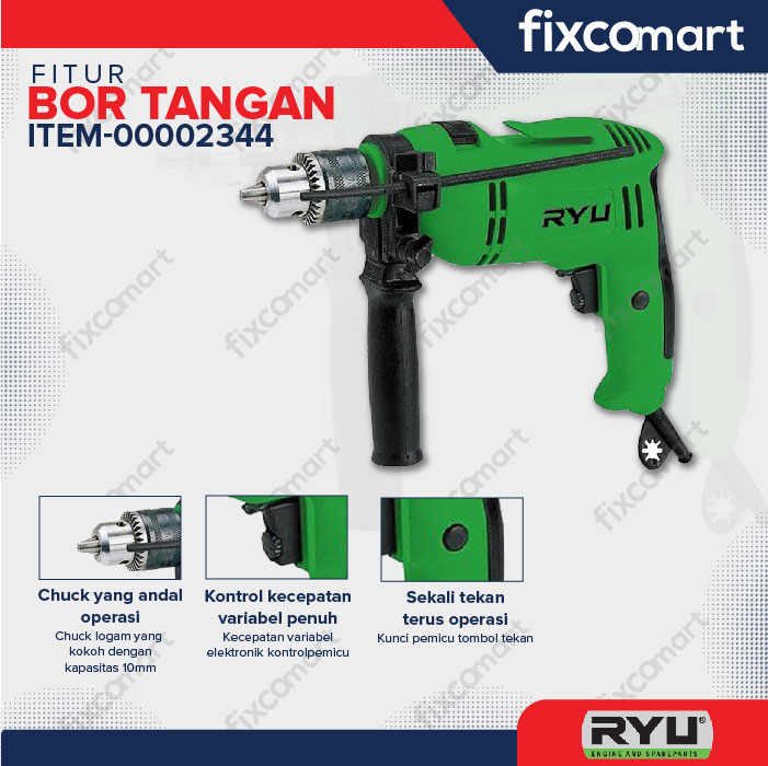Promo Fixcomart - Ryu Rid 13-1 Re Bor Tangan + Ryu Rsg 100-3 Gerinda ...