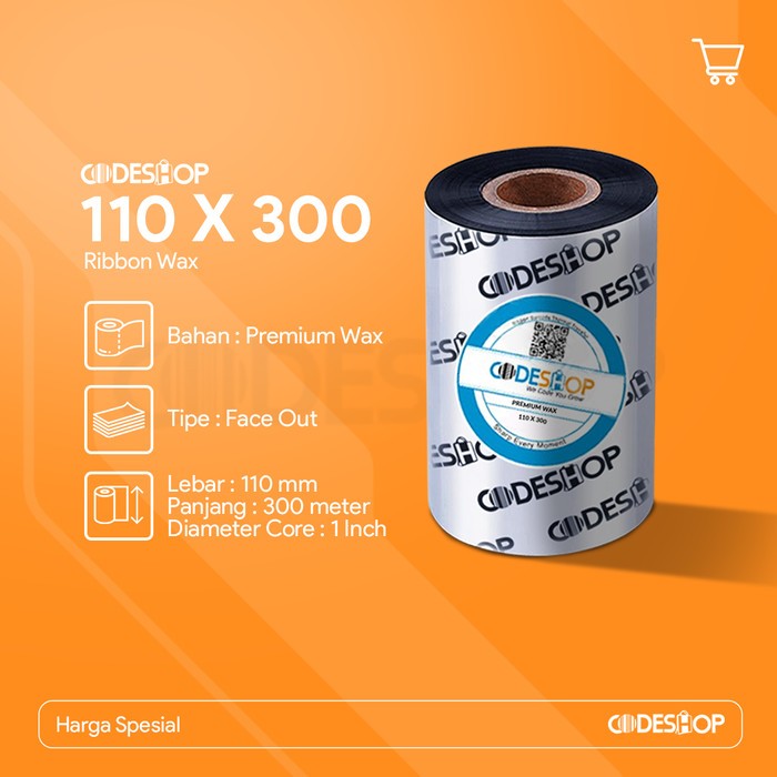 Jual Codeshop 110 X 300 Meter Ribbon Barcode Premium Wax Di Seller ...