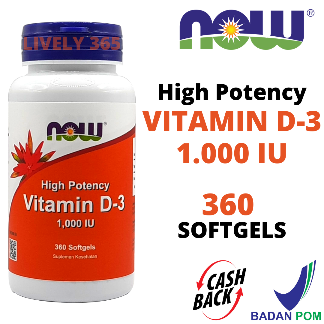 Promo Now Foods | High Potency Vitamin D3 1000 Iu | 360 Softgels Diskon 3% Di Seller Lively 365 ...
