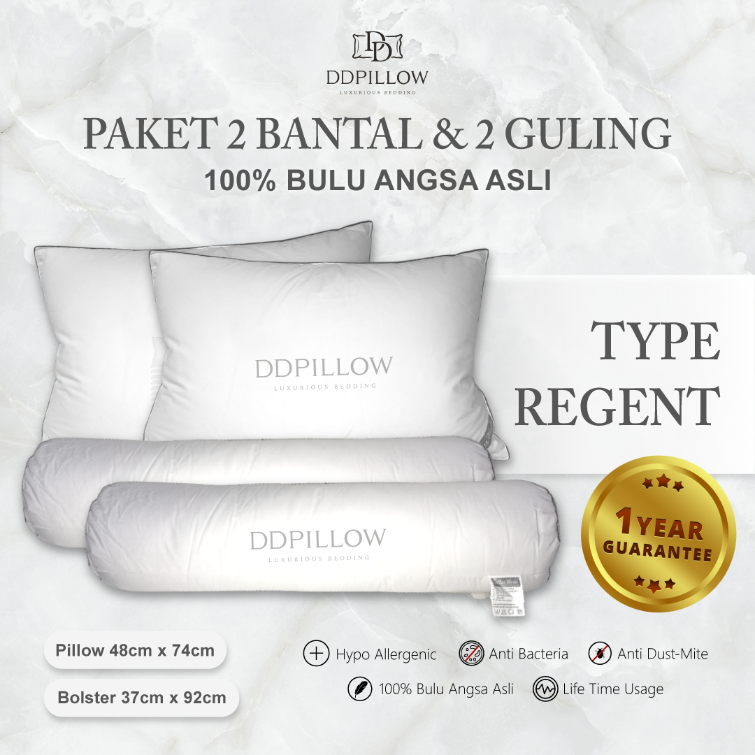 Jual Paket 2 Bantal + 2 Guling Bulu Angsa Asli Type Regent (Soft) 100% Down di Seller ddpillow ...