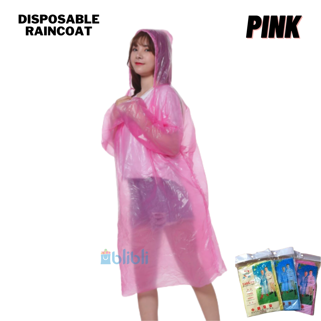 Promo Jas Hujan Plastik Ponco Disposable Sekali Pakai Emergency Darurat ...