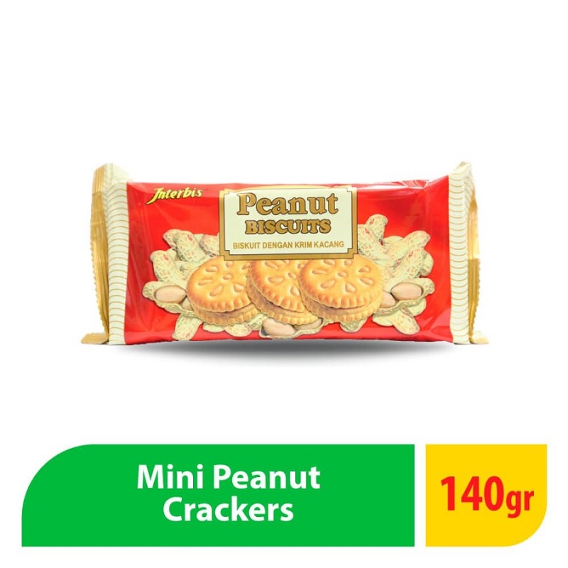 Jual INTERBIS Peanut Crackers Biskuit [140 g/ Mini] di Seller DIMA ...