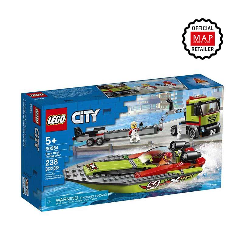 Jual LEGO City Great Vehicles 60254 Race Boat Transporter Blocks ...