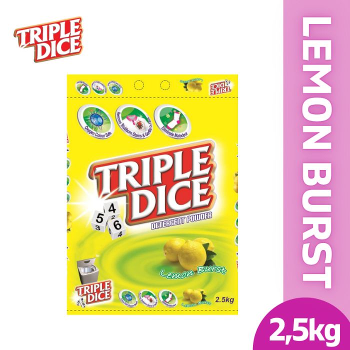 Jual Triple Dice Detergent Powder Lemon Burst Detergent Bubuk [2.5 Kg ...