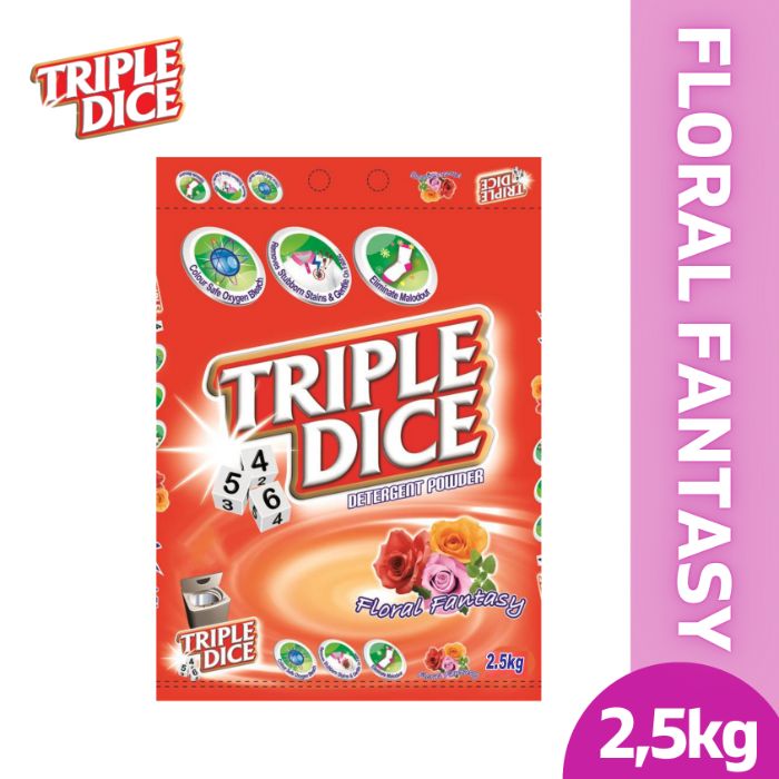 Promo Triple Dice Detergent Powder Floral Fantasy Detergent Bubuk [2.5 ...