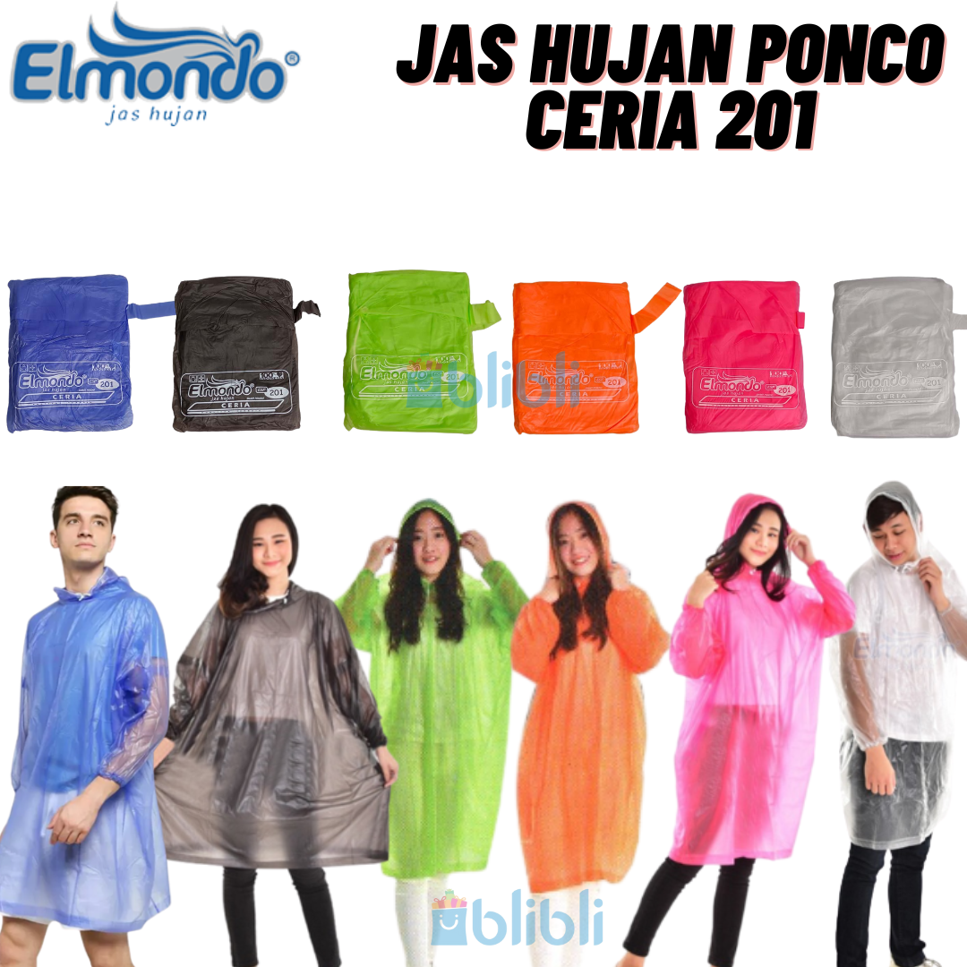 Jual Elmondo Jas Hujan Ponco Ceria 201 Jas Hujan Poncho Terusan Lengan ...