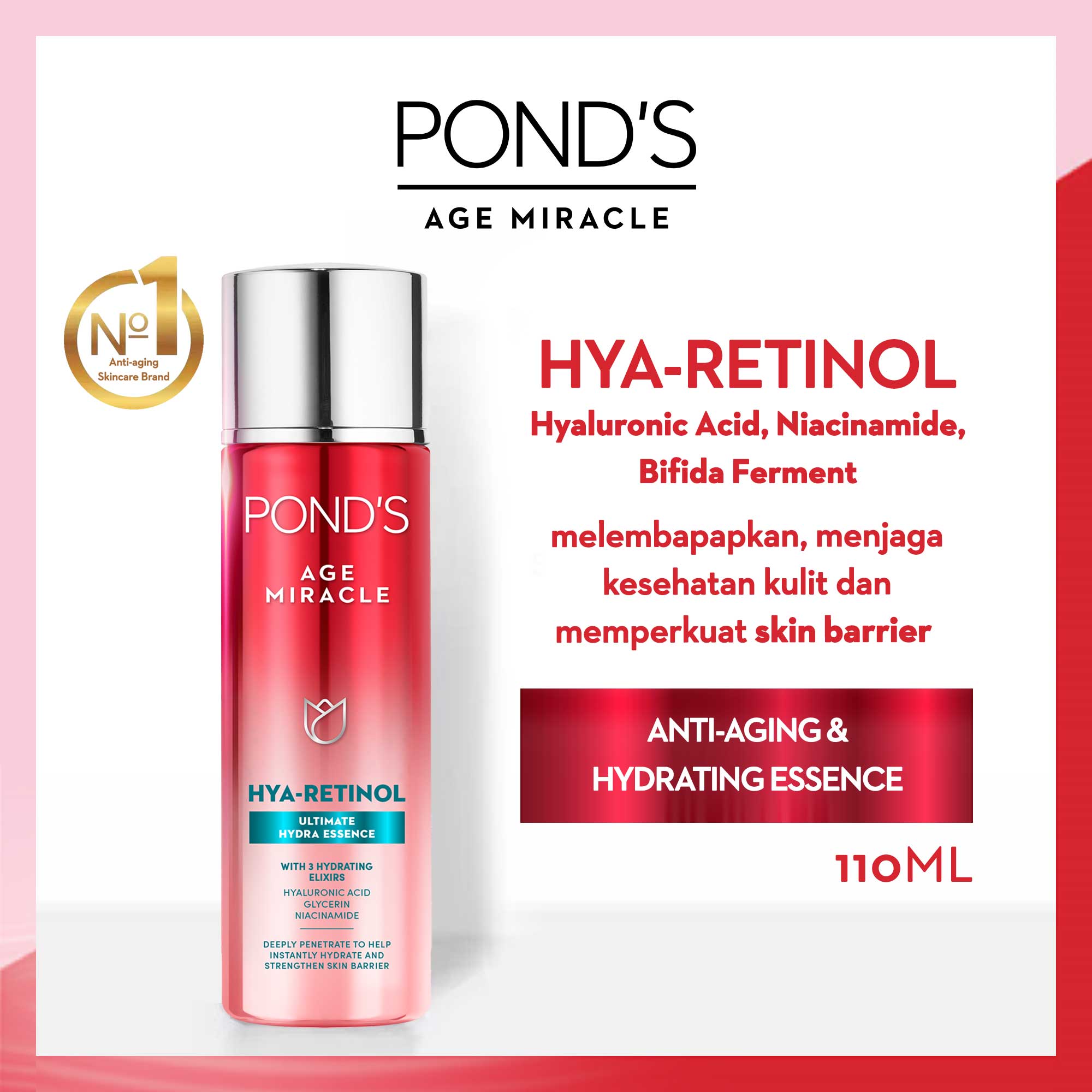 Promo Ponds Age Miracle Hyaluronic & Niacinamide Ultimate Hydra Essence ...