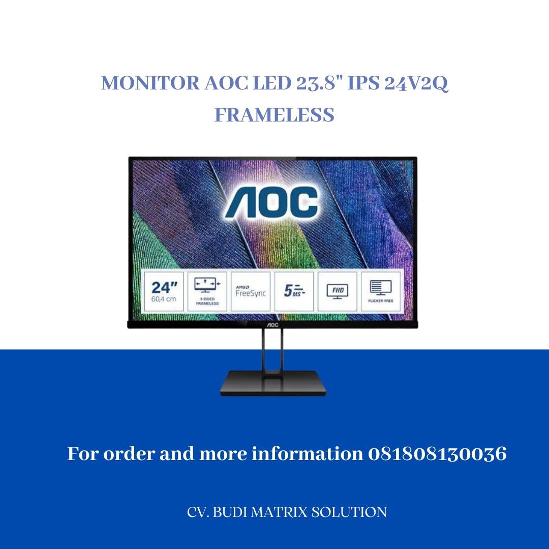 Jual Monitor Aoc Led 23 8 Ips 24v2q Frameless Di Seller Bm Solution Gemah Kota Semarang Blibli