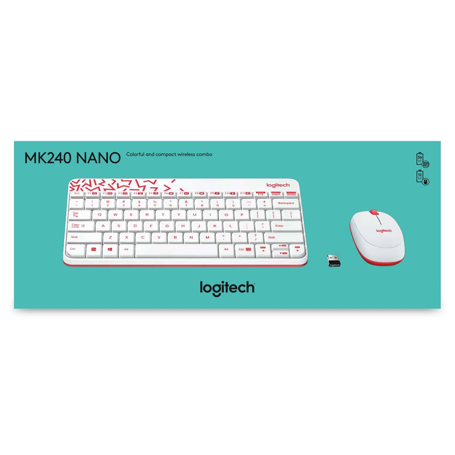 Promo Logitech Mk240 Nano Wireless Keyboard & Mouse Combo - White ...