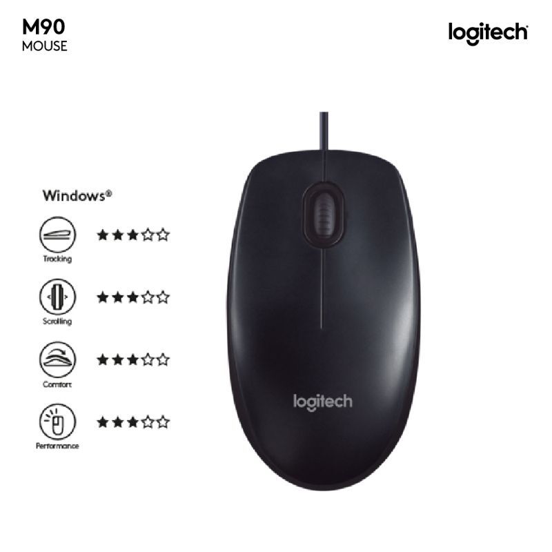Promo Logitech M90 Hd Optical Mouse - Black Diskon 63% Di Seller ...