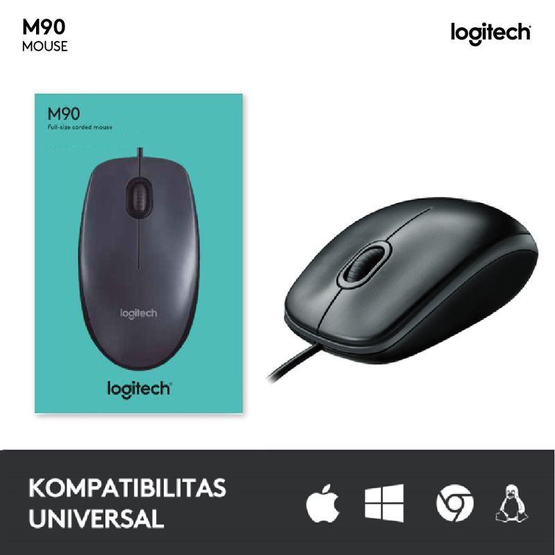 Promo Logitech M90 Hd Optical Mouse - Black Diskon 63% Di Seller ...