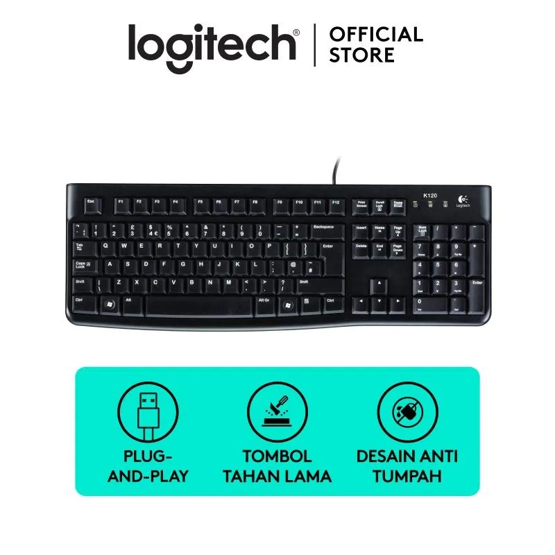 Promo Logitech K120 Wired Keyboard Diskon 36% Di Seller Logitech ...