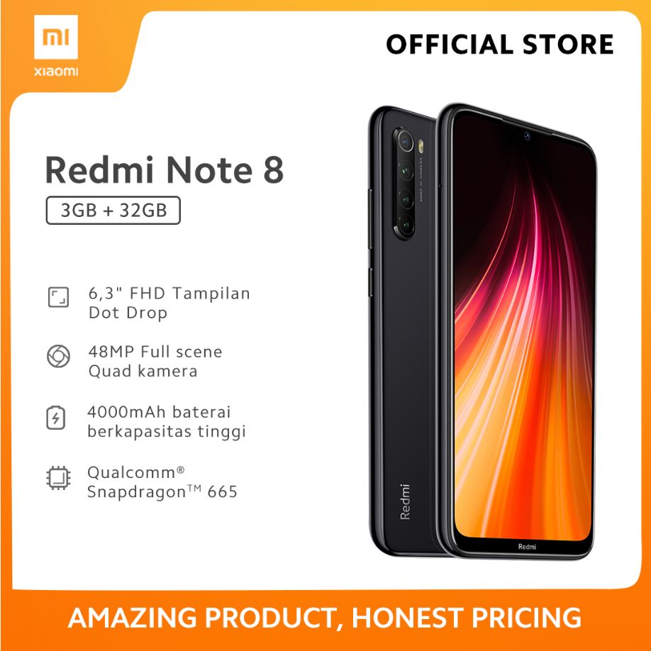 Jual Redmi Note 8 (3GB+32GB) 48MP Quad Kamera Snapdragon 665 Layar FHD ...