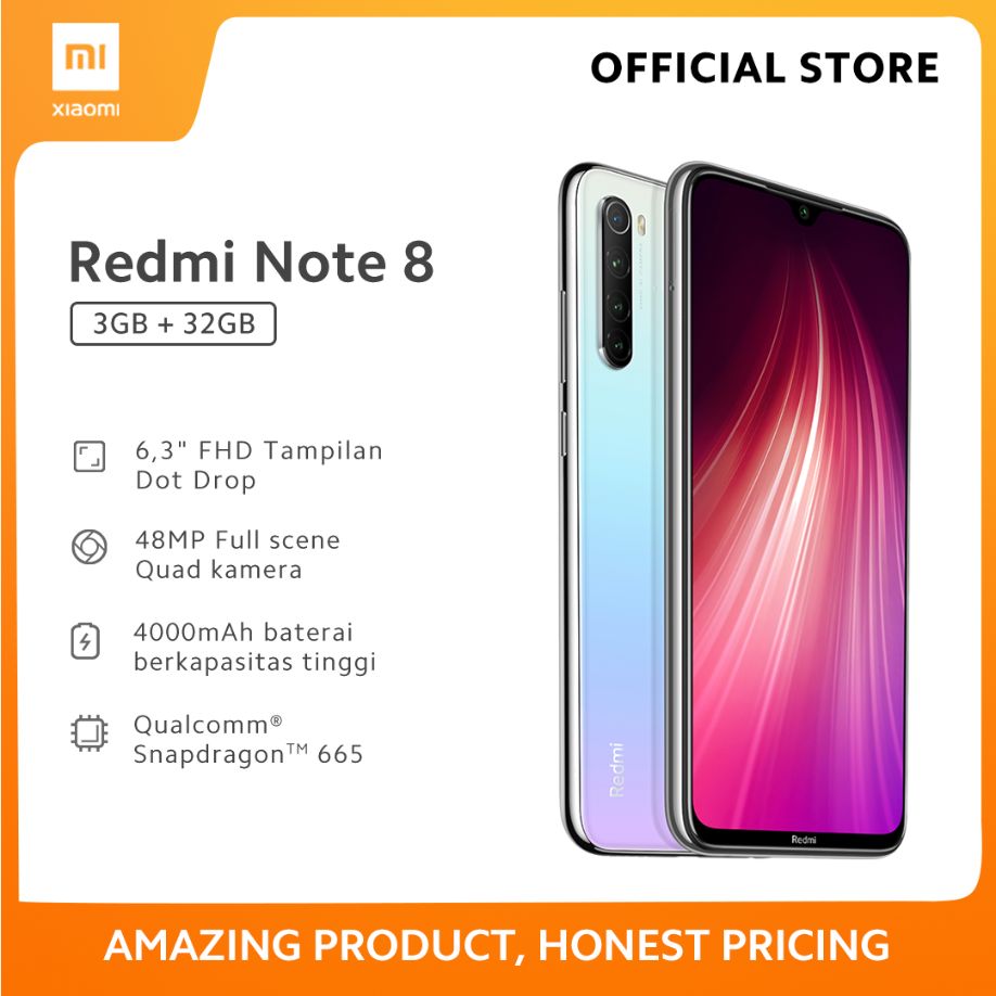 Jual Redmi Note 8 (3gb+32gb) 48mp Quad Kamera Snapdragon 665 Layar Fhd ...
