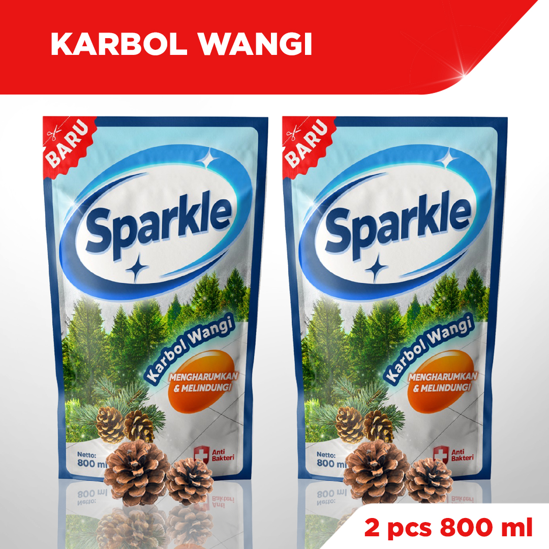 Jual Sparkle Karbol Wangi Pine Cairan Pembersih Lantai [800 mL] Isi 2 ...