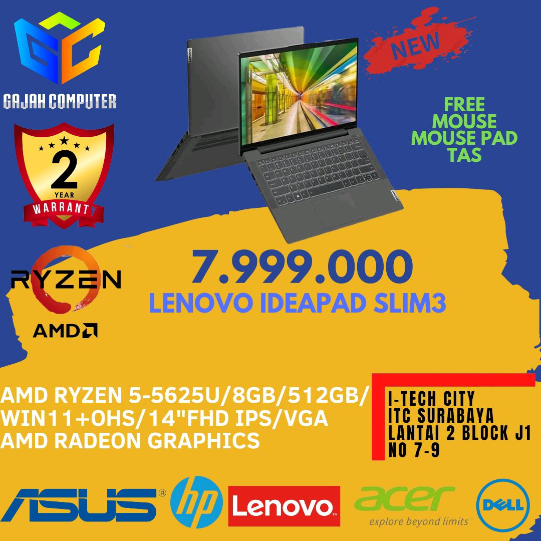 Jual Lenovo Ideapad Slim Di Seller Gajah Computer Kapasan Kota Surabaya Blibli