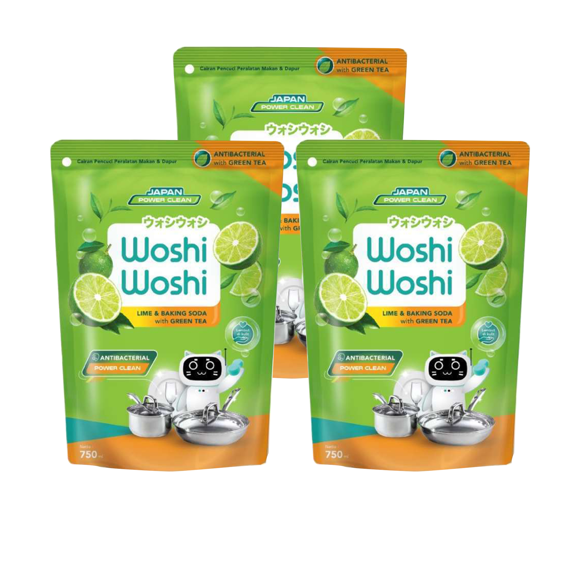 Promo Woshi Woshi Lime & Baking Soda With Green Tea Sabun Cuci Piring ...
