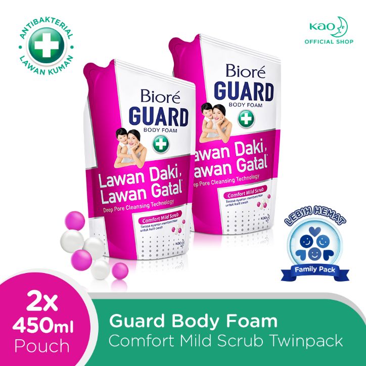 Jual Biore Guard Body Foam Comfort Mild Pouch 450ml Twinpack (Sabun Mandi Cair Isi Ulang) di ...