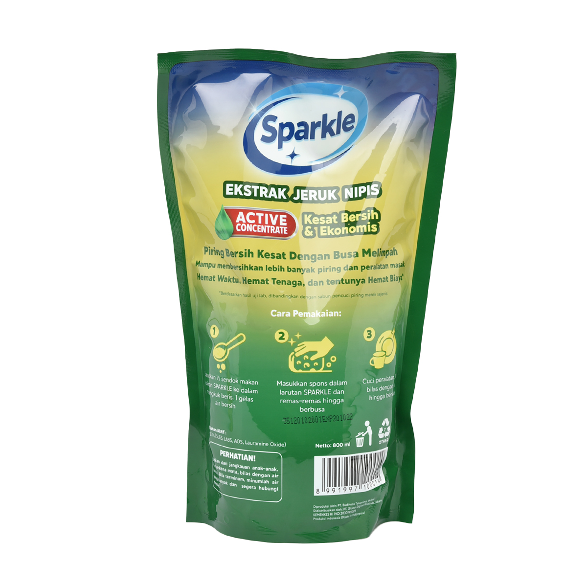 Jual Smg/jog/solo – [free Sponge] Sparkle Jeruk Nipis Sabun Cuci Piring [800 Ml] Di Seller ...
