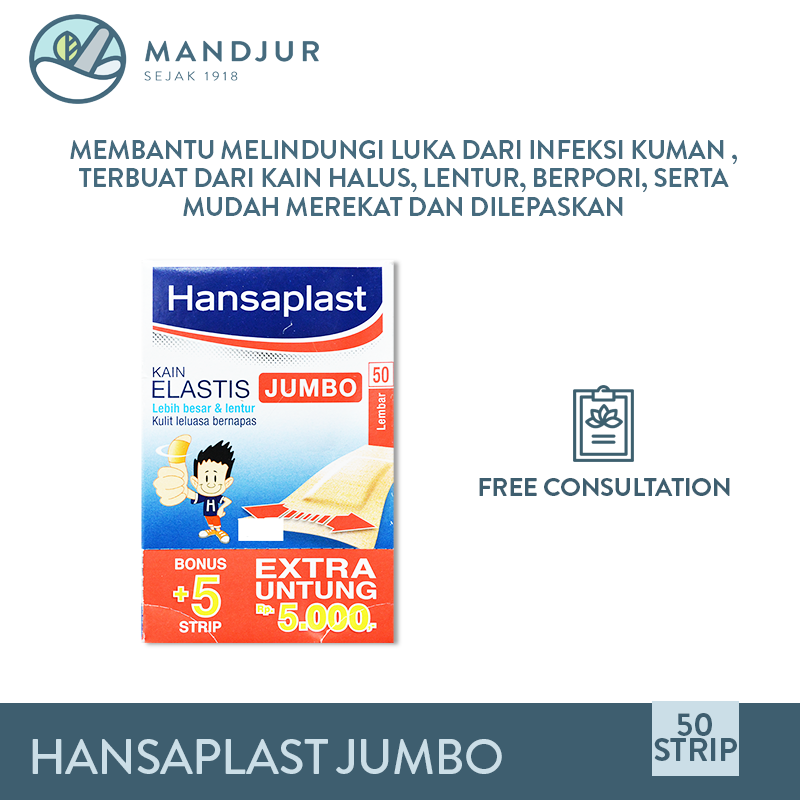 Jual Hansaplast Jumbo Plaster [Dus/ 50 Lembar] di Seller Mandjur ...
