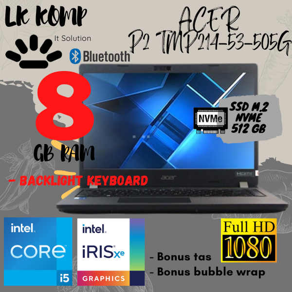 Jual Acer Travelmate P2 Tmp214-53-505g With Intel I5-1135g7 And 8gb Ram And 512gb Ssd Di Seller ...