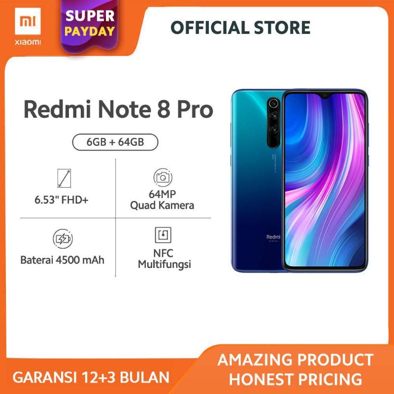 Jual Xiaomi Redmi Note 8 Pro Smartphone - Ocean Blue [64 GB/ 6 GB/ O ...