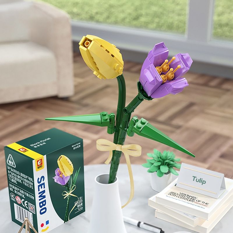 Promo KKV SEMBO FLOWER Bouquet Bunga Tulip 601255 Brick Mirip Lego ...