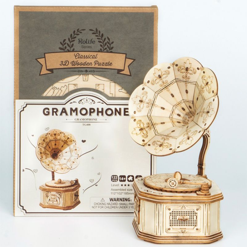 Promo Kkv Rokr Robotime Rolife Creation Set Gramophone 160g Puzzle 3d Kayu Mainan Anak - Tg408 ...