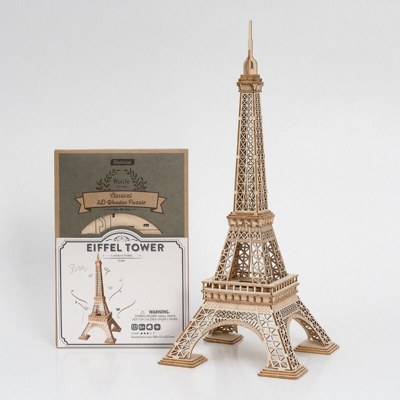 Promo Kkv Rokr Robotime Rolife Eiffel Tower / 200g Puzzle 3d Kayu ...