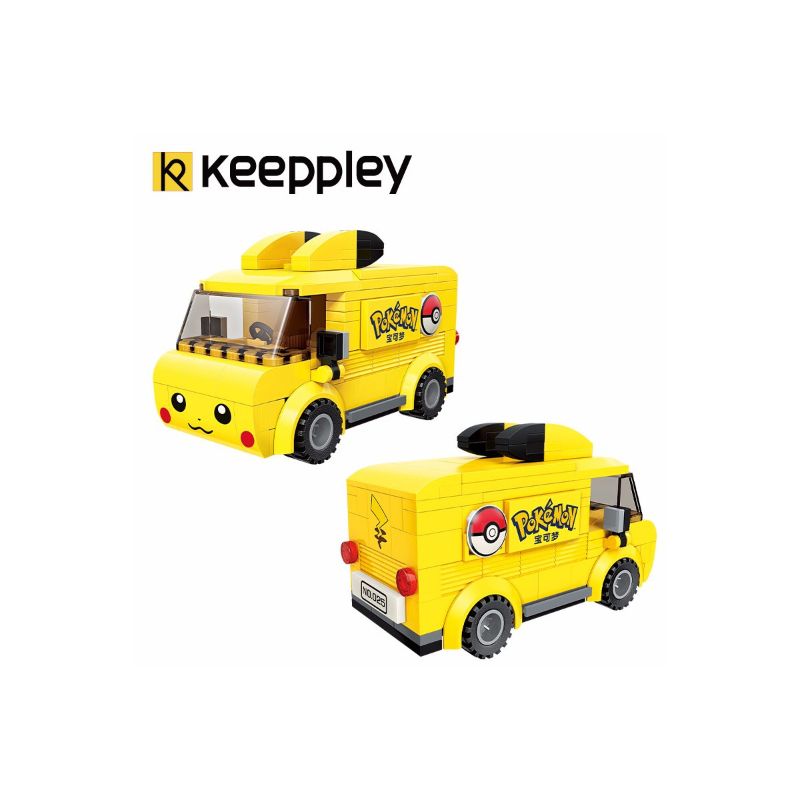 Jual Kkv Qman Keeppley Keepley Keppley Pokemon Pikachu Mini Bus Brick ...