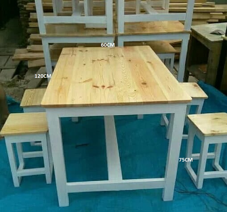 Jual MEJA MAKAN 120X60X75CM, MEJA RESTORAN WARNA FULL KAYU di Seller ...