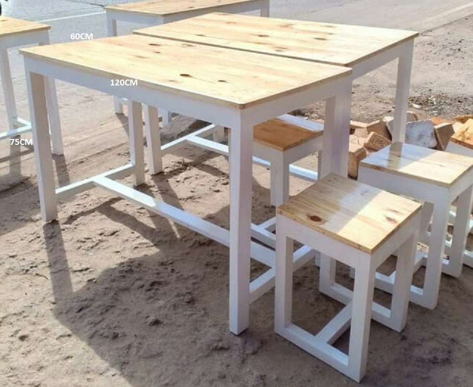 Jual Meja Makan, Meja Restoran 120x60x75cm Dicat Warna Di Seller Hare ...