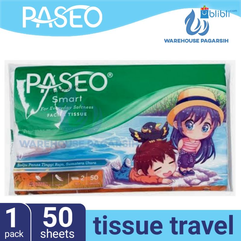 Promo Paseo Smart Travel Pack Facial Tissue 50 Sheets Putih - 2 Ply ...
