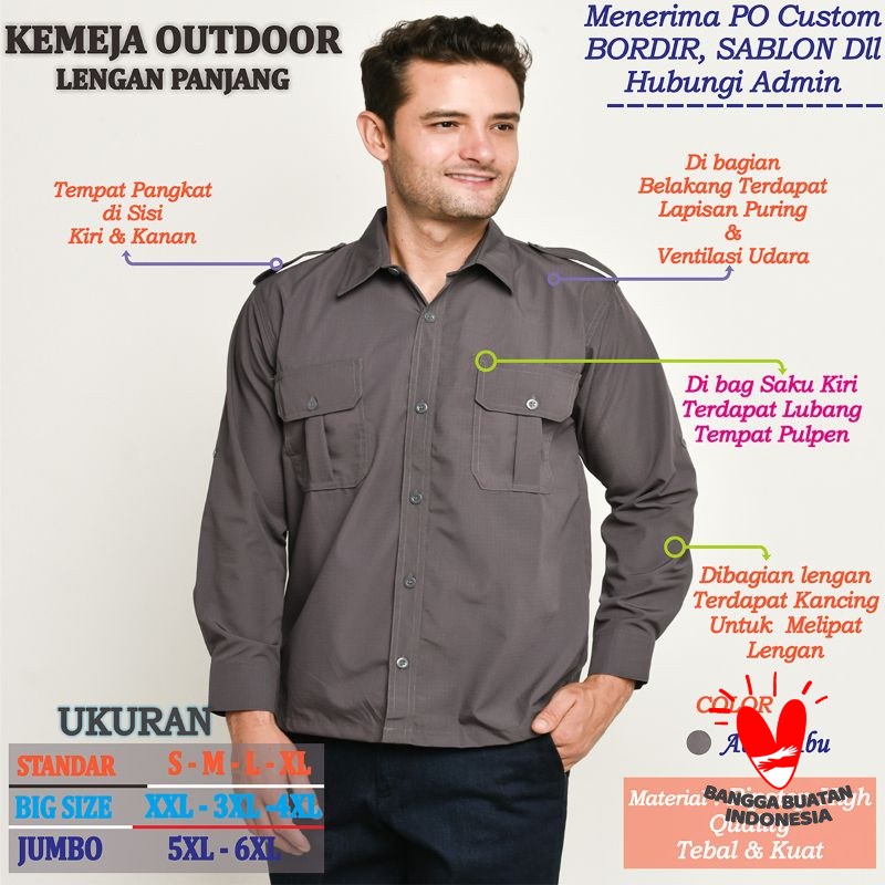 Jual Halaqoh - Kemeja Lapangan Lengan Panjang - Kemeja Outdoor Pria ...