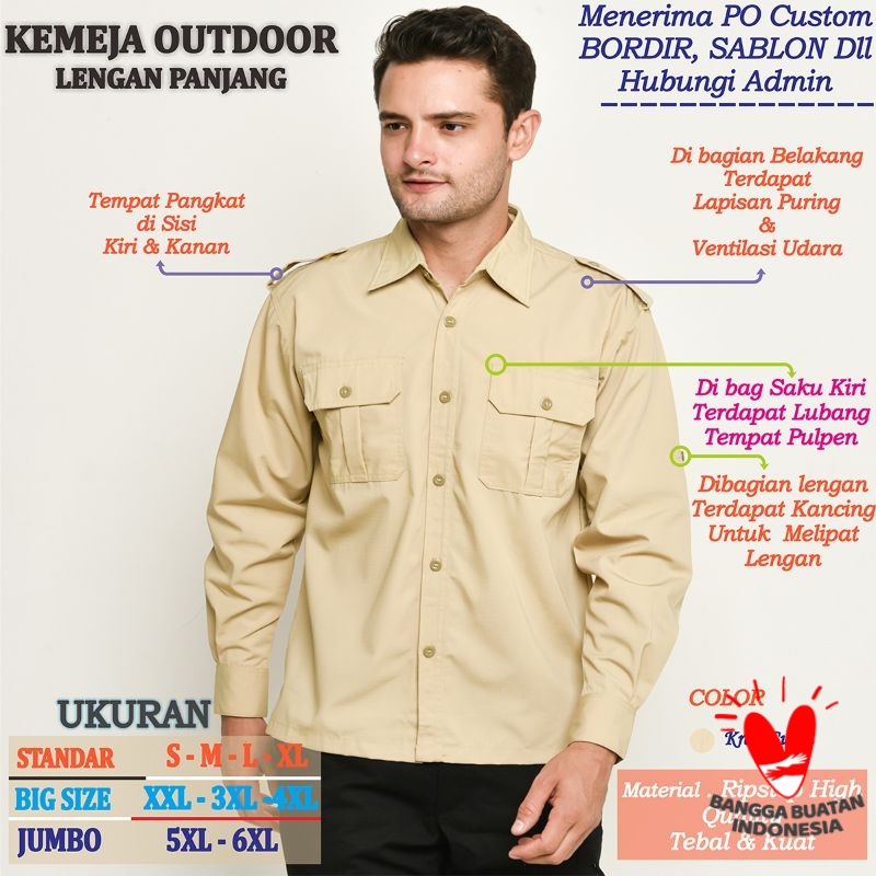 Jual Halaqoh - Kemeja Lapangan Lengan Panjang - Kemeja Outdoor Pria ...