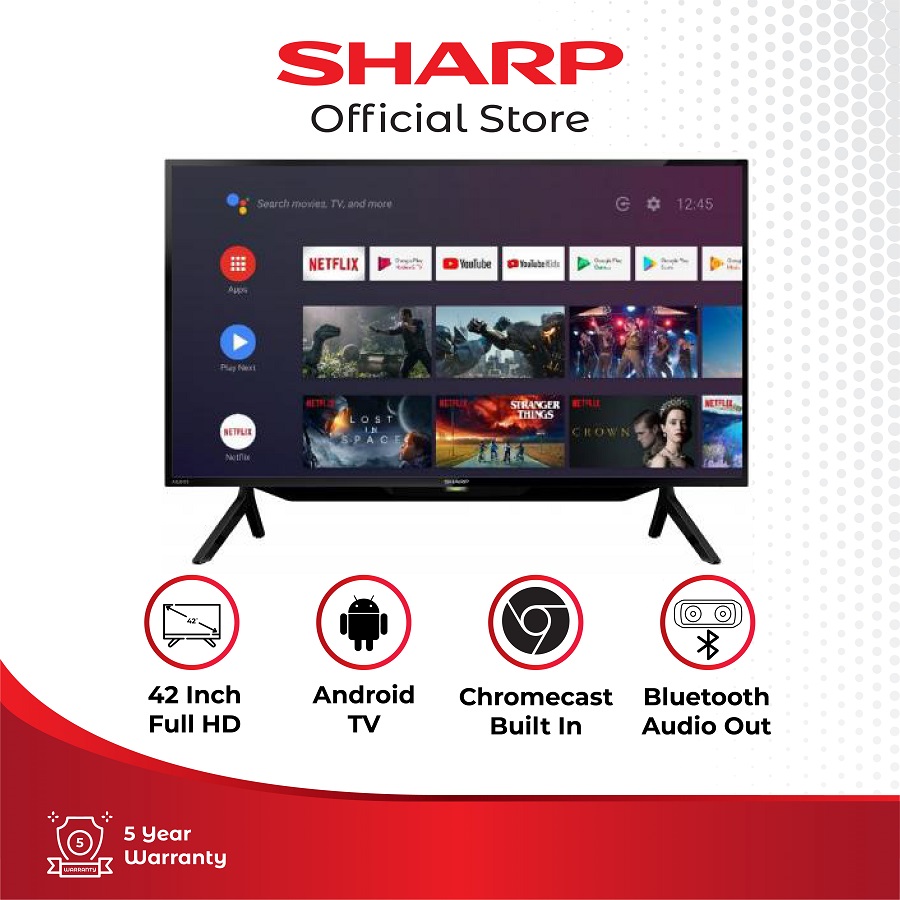Jual Sharp 2t-c42bg1i Smart Tv Led [42 Inch/ Full Hd/ Android/ Google ...