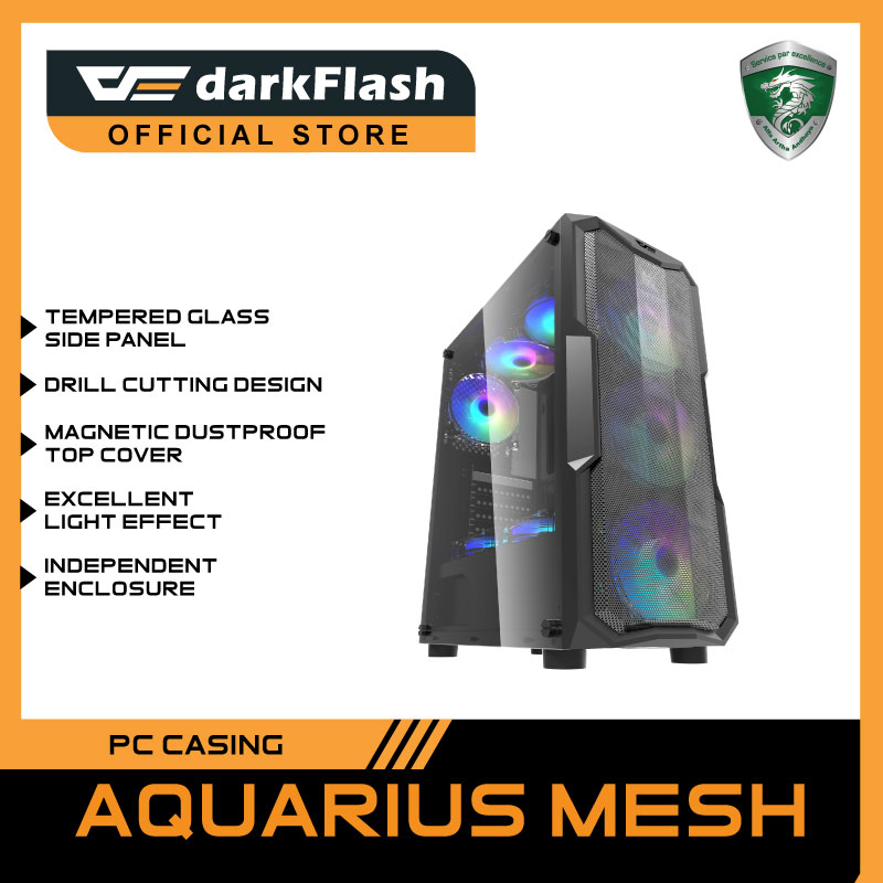 Promo Darkflash Aquarius Atx Pc Casing [no Fan] Diskon 18% Di Seller ...