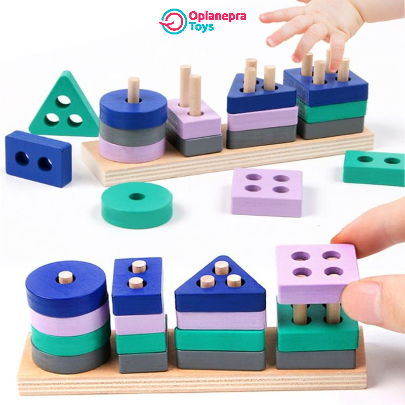 Promo ONTY Basic Shape Mini Purple Rectangle Mainan Anak Set Menyusun ...