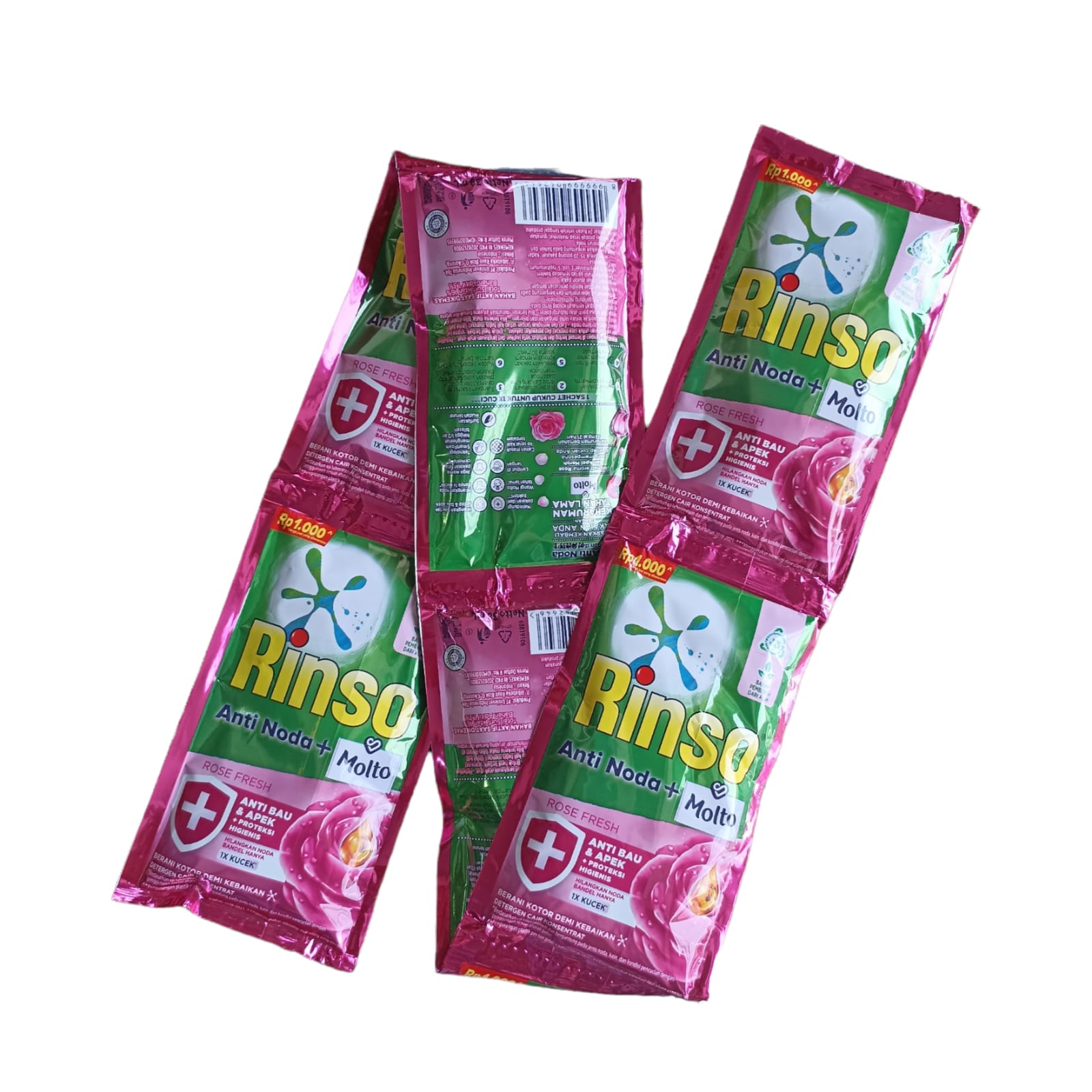 Promo Rinso Anti Noda + Molto Detergen Cair / Deterjen Liquid Rose Fresh Pink [6 Sachet/ 1 ...